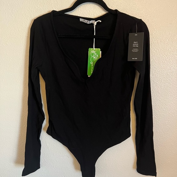 Na-Kd | Tops | Heart Neckline Rib Bodysuit | Poshmark